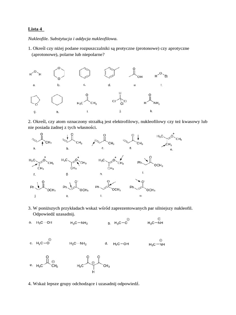 Lista NR 4 Mechanizmy I Kataliza Reakcji | PDF