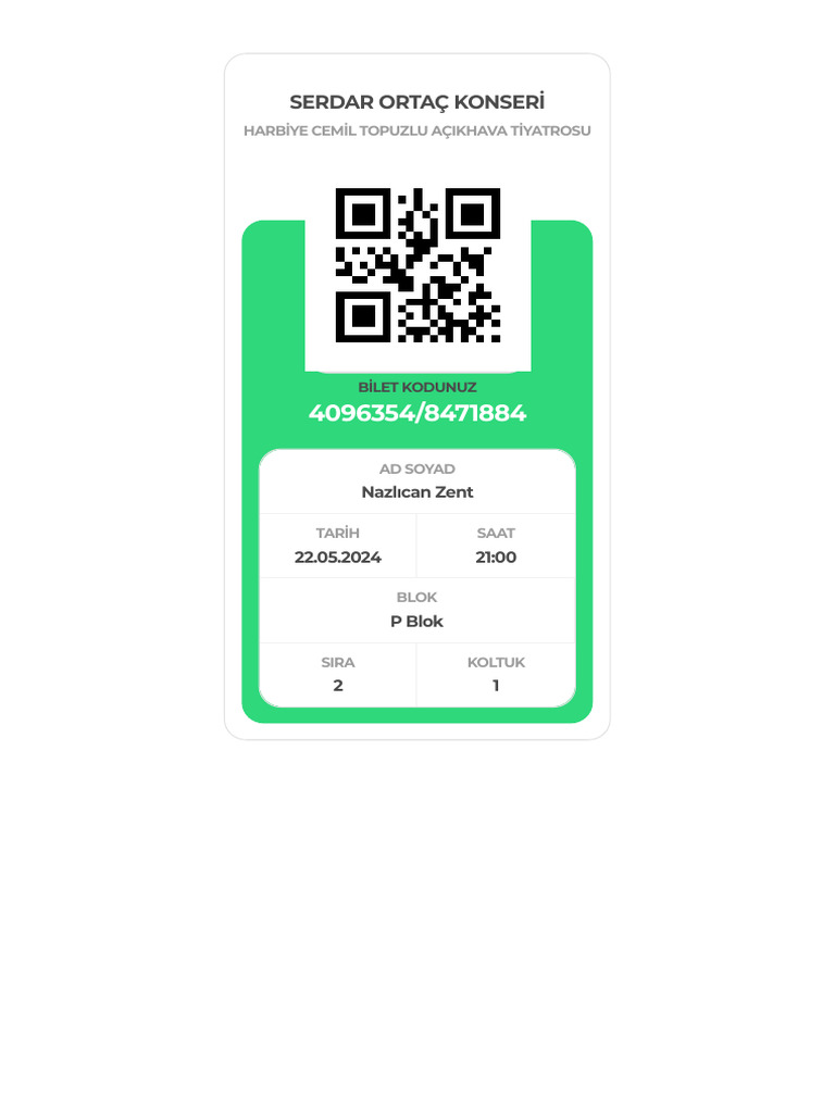 E Bilet Serdar | PDF