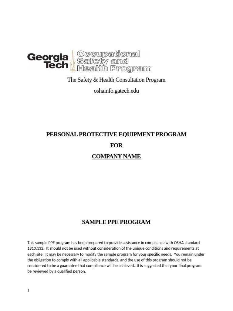 PPE-Program-2020 | PDF | Personal Protective Equipment | Occupational ...