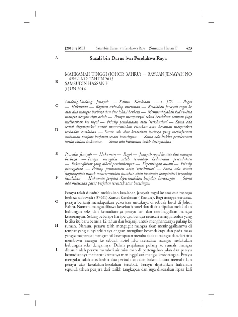 Sazali Bin Darus LWN Pendakwa Raya | PDF