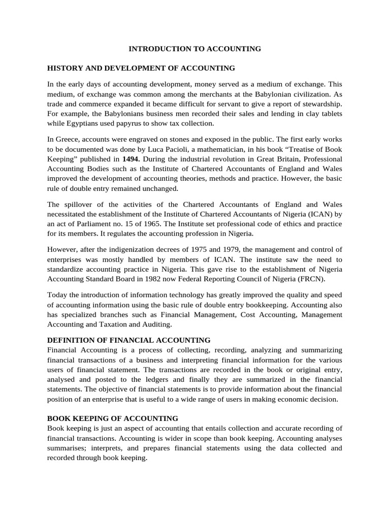 Introduction To Accounting | PDF | Equity (Finance) | Debits And Credits