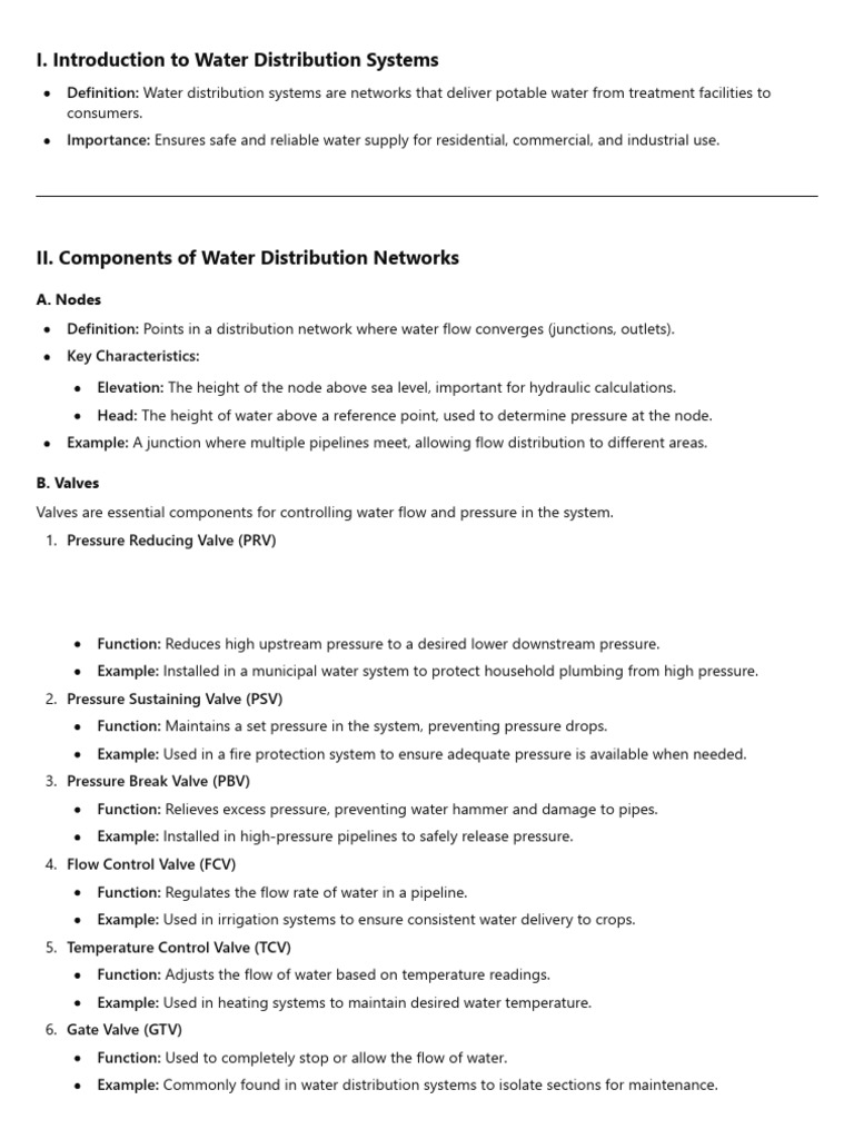 Epanet Details | PDF | Water | Pump
