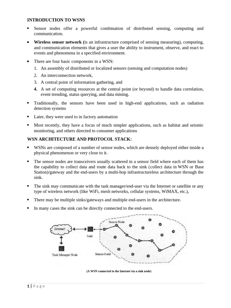WSN-1 | PDF | Wireless Sensor Network | Computer Network