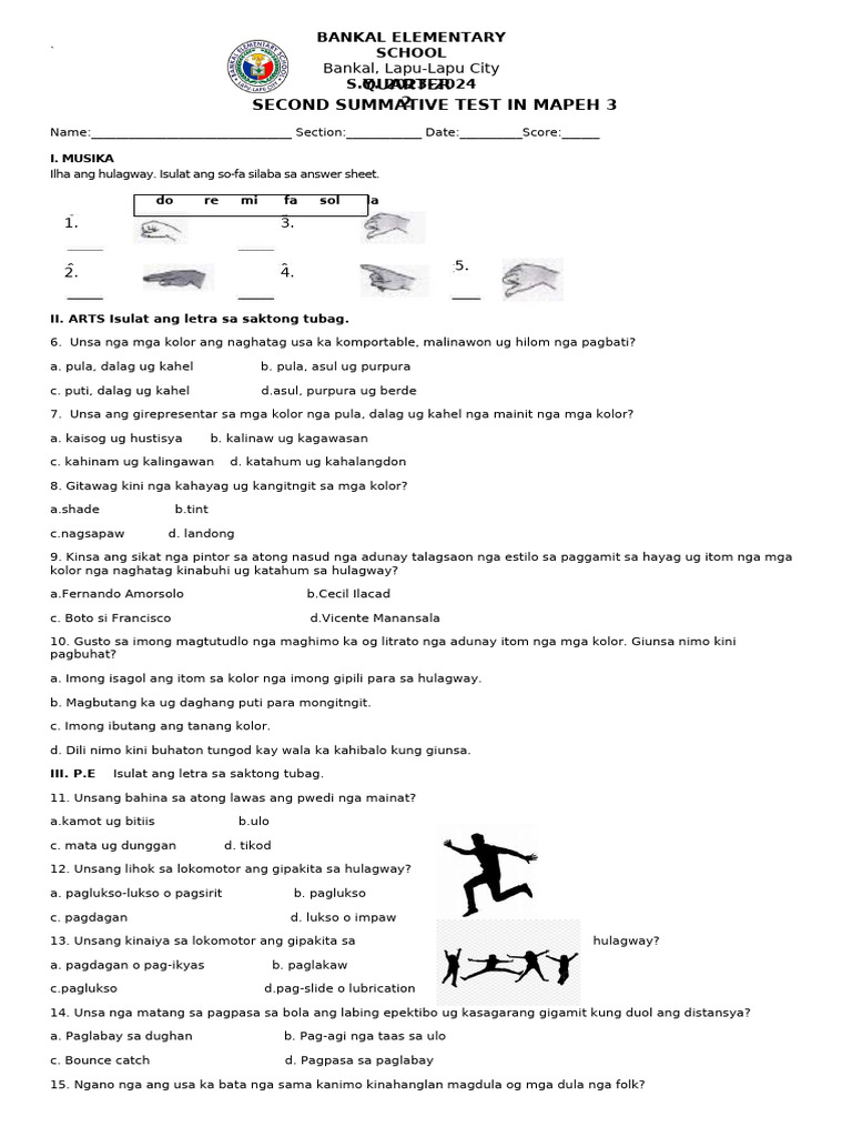 Mapeh 2ND Summative | PDF