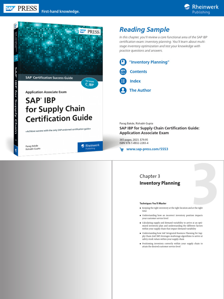 Reading Sample Sap Ibp For Supply Chain Certification Guide | PDF | Inventory | Forecasting