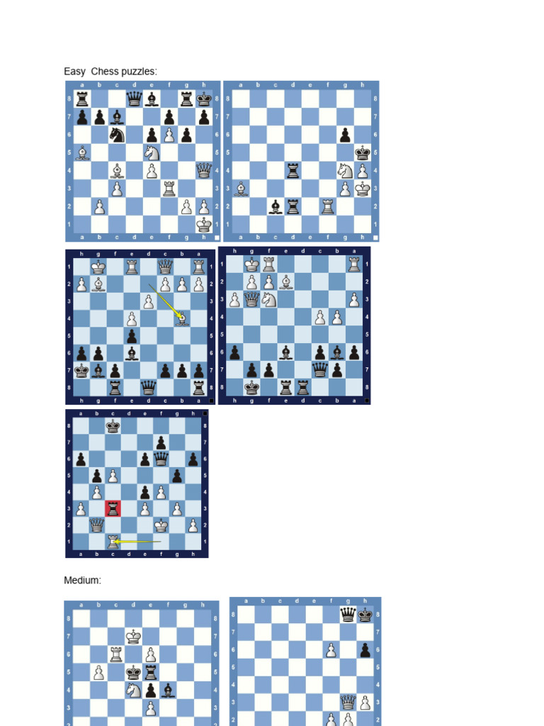 Medium Chess Puzzles for Kids | PDF