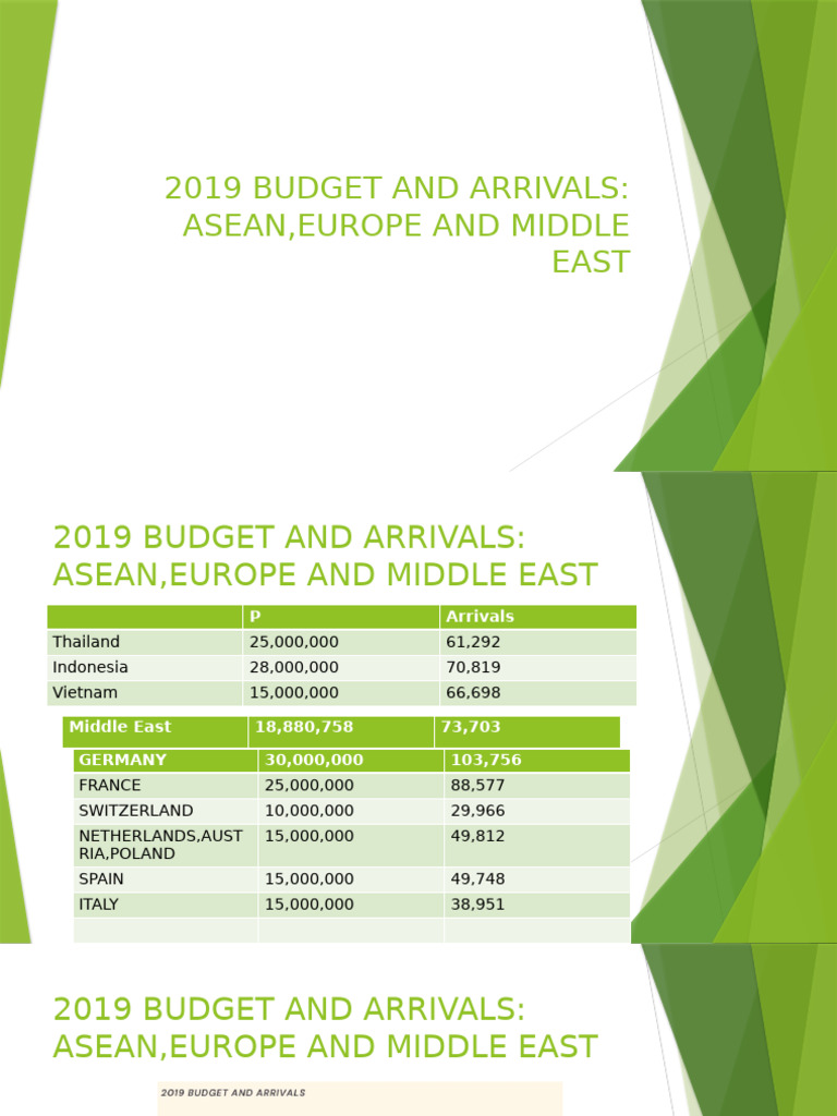 2019 Budget and Arrivals | PDF