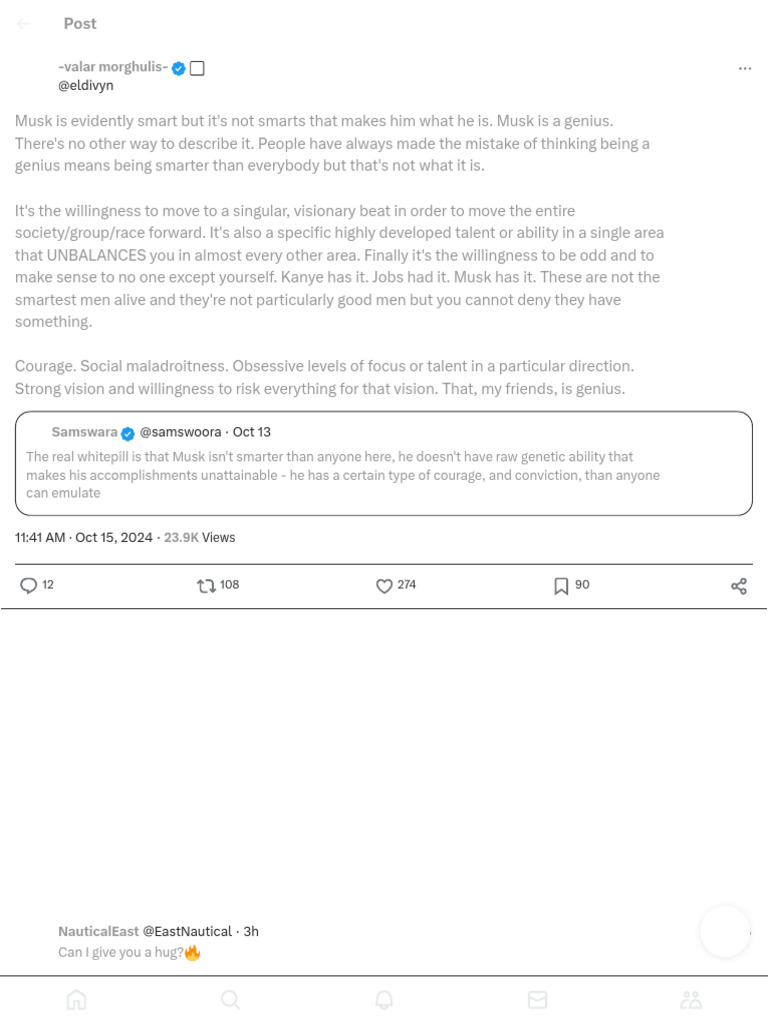 Valar Morghulis - On X - Musk Is Evidently Smart But It's Not SM | PDF