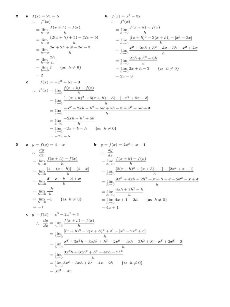 Limit first principle ANSWER | PDF