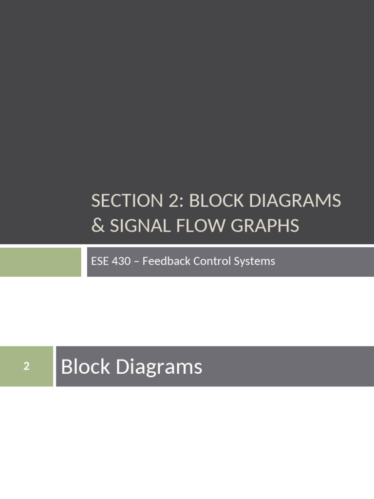 Section 2 Block Diagrams & Signal Flow Graphs | PDF | Control Theory | Applied Mathematics