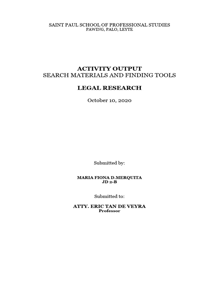 Legal Research Tools and Materials Guide | PDF | Justice | Crime & Violence