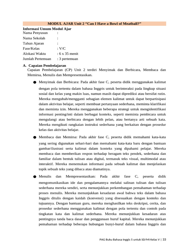 7.2 Modul Ajar Unit 2 | PDF