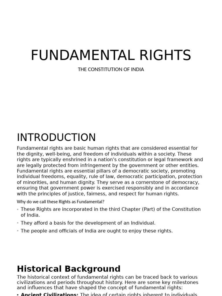 Fundamental Rights | PDF | Human Rights | Rights