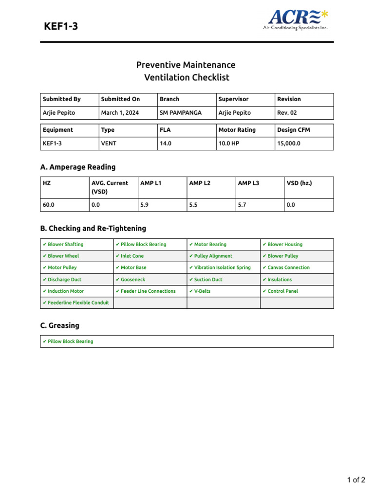 KEF-SMPP-014 KEF1-3 - SM - PAMPANGA - Mar-01-2024 | PDF