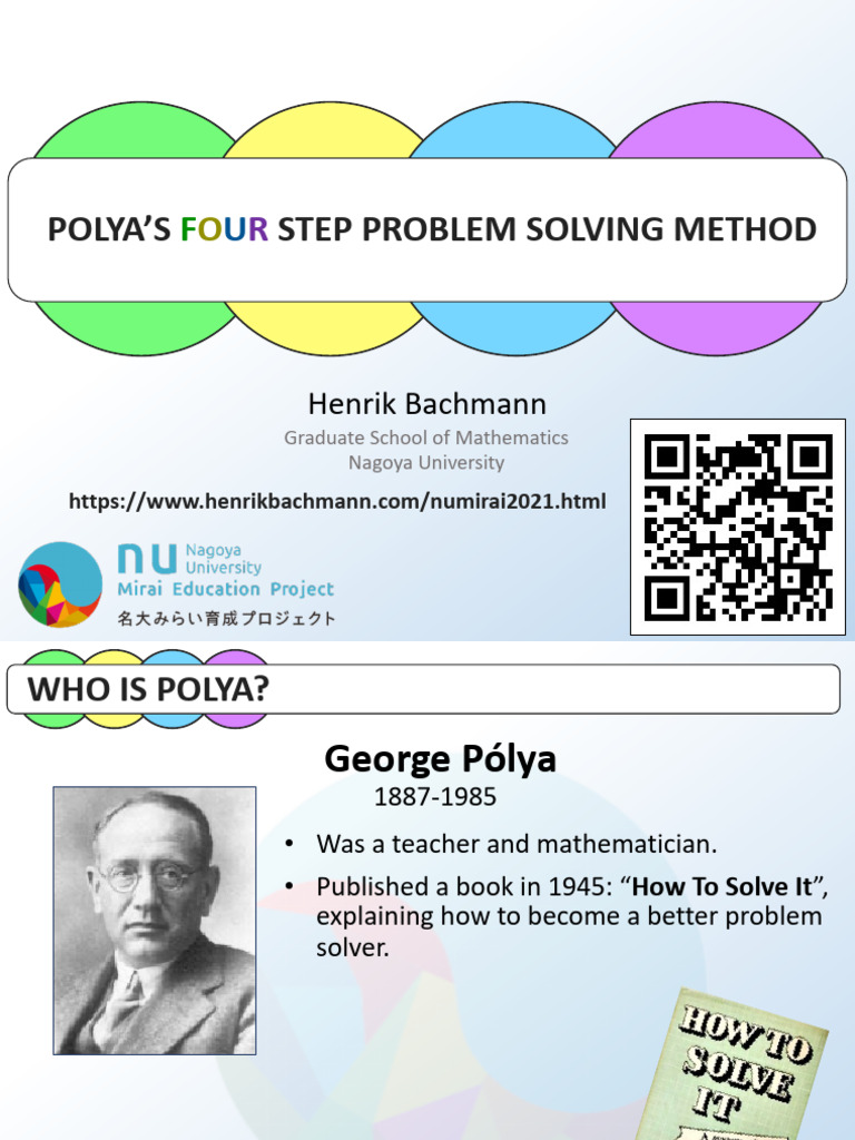 Polya's Problem Solving Steps Explained | PDF | Learning | Cognitive ...