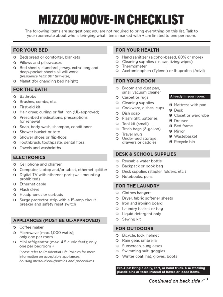Move–in Checklist v4 | PDF | Drywall