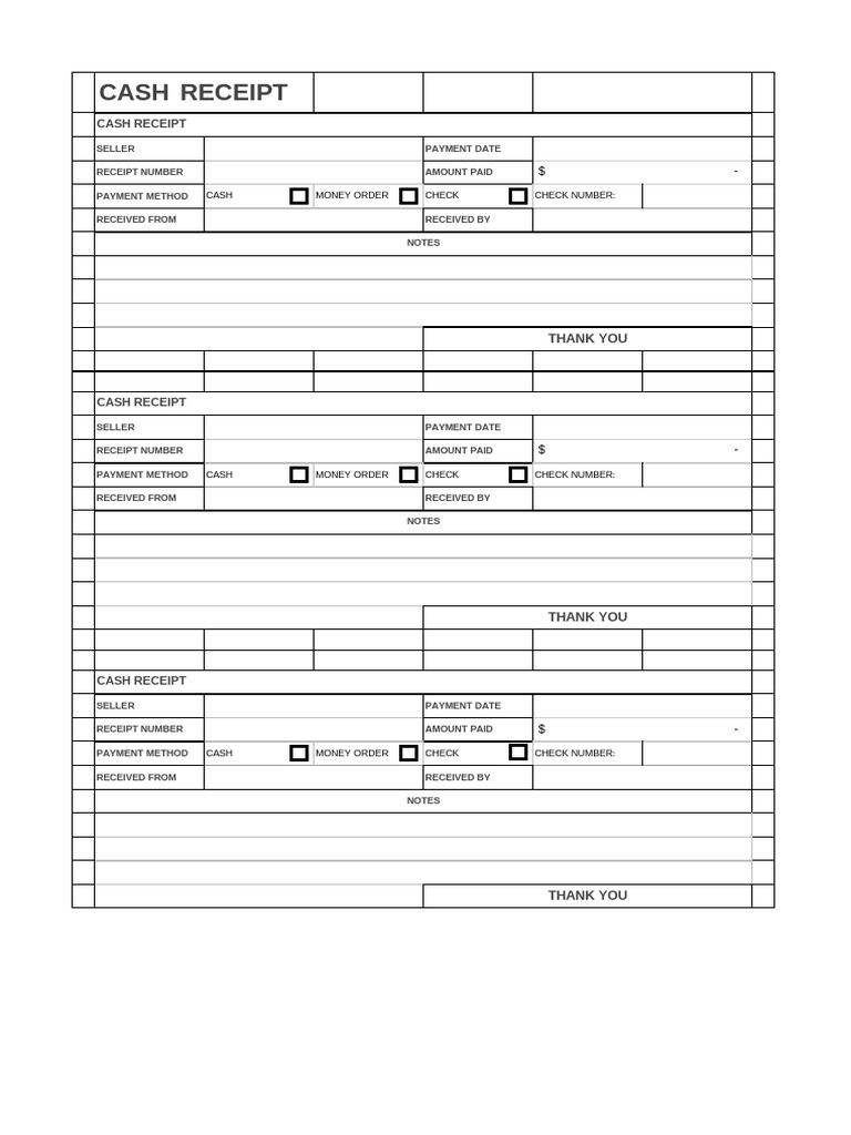 Cash Receipt Template for Payments | PDF