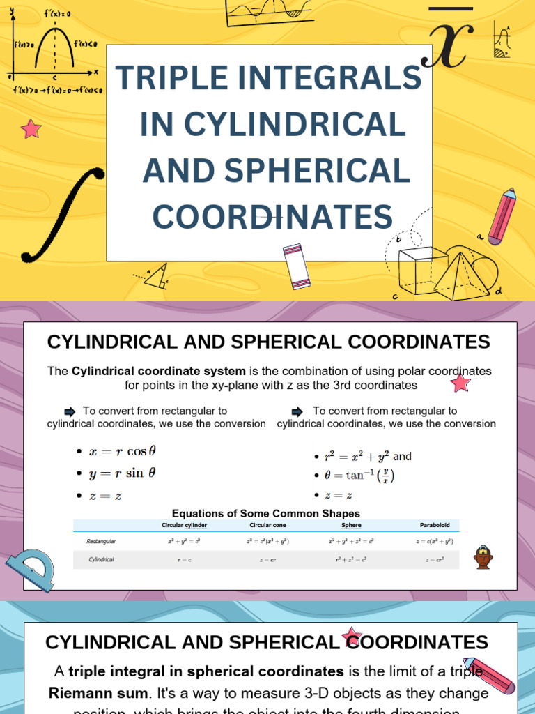 Triple-Integrals-in-Cylindrical-and-Spherical-Coordinates | PDF