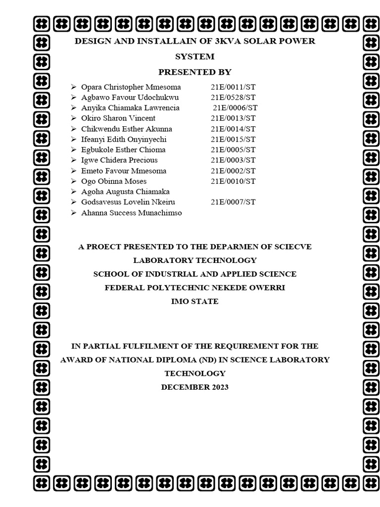 3KVA Solar Power System Design Guide | PDF | Photovoltaic System ...