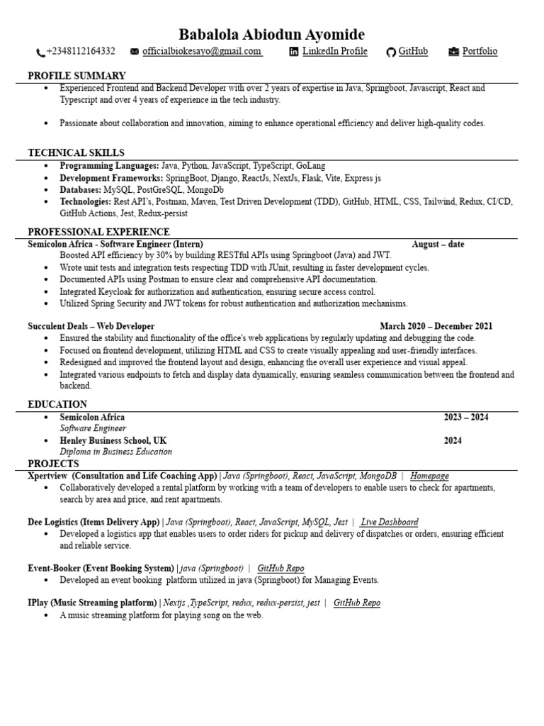 Babalola Abiodun Ayomide | PDF | Java Script | Software