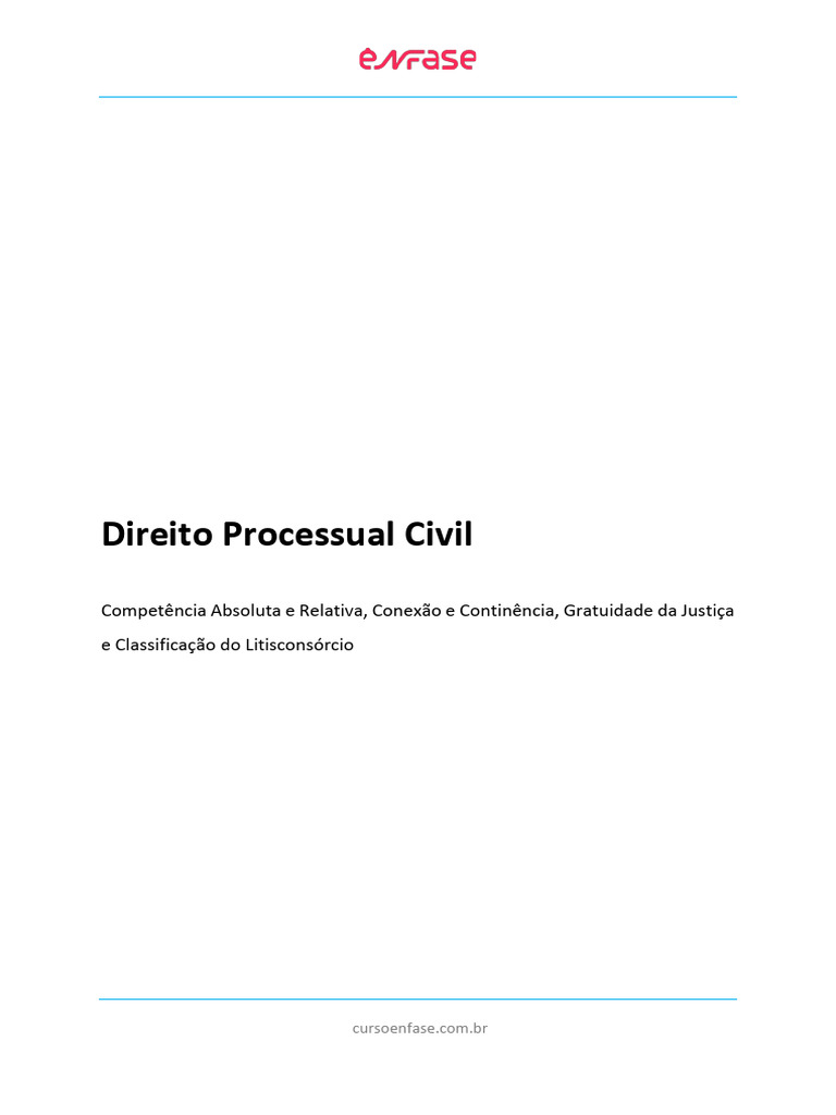 Transcricao Competencia Absoluta e Relativa Conexao e Continencia ...