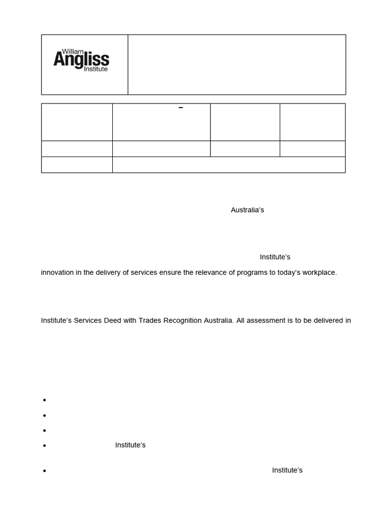 Position Description Trainer / Assessor For Trade and Workplace Skills ...