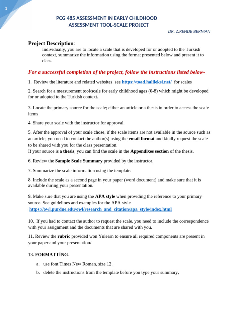 Assessment Tool Scale Sample and Template | PDF | Psychology