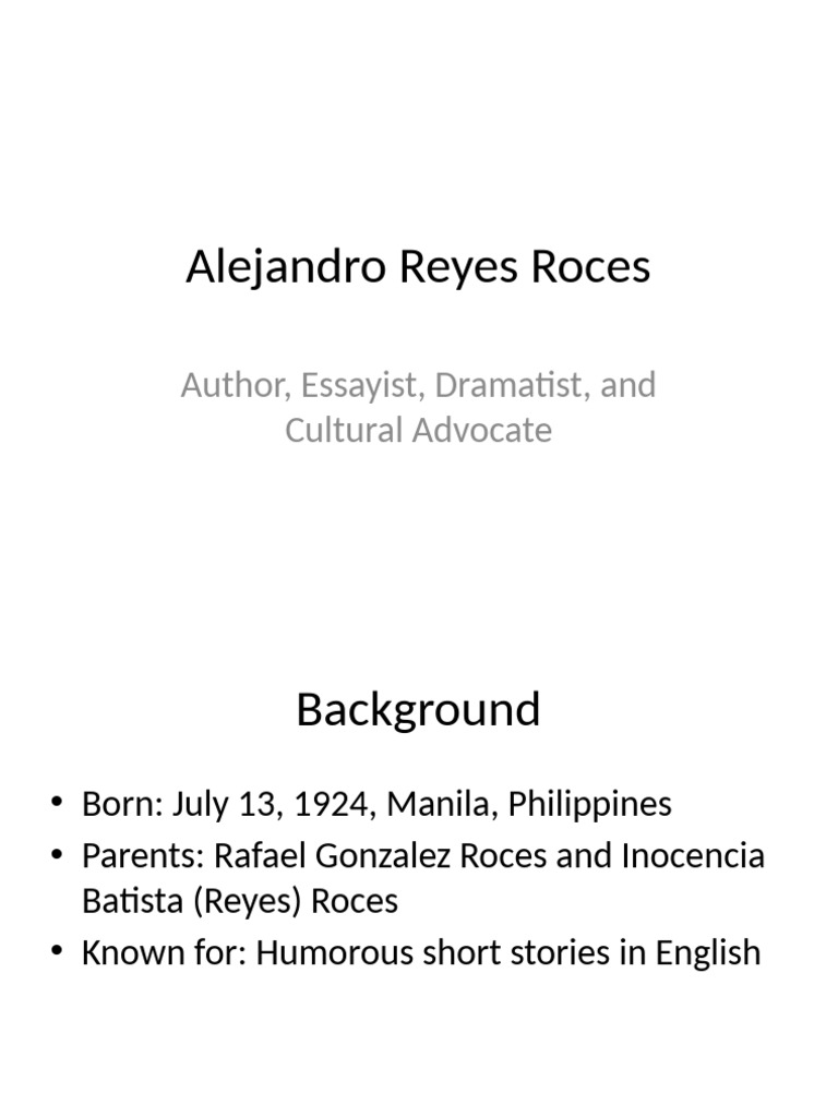 Alejandro Roces Presentation | PDF