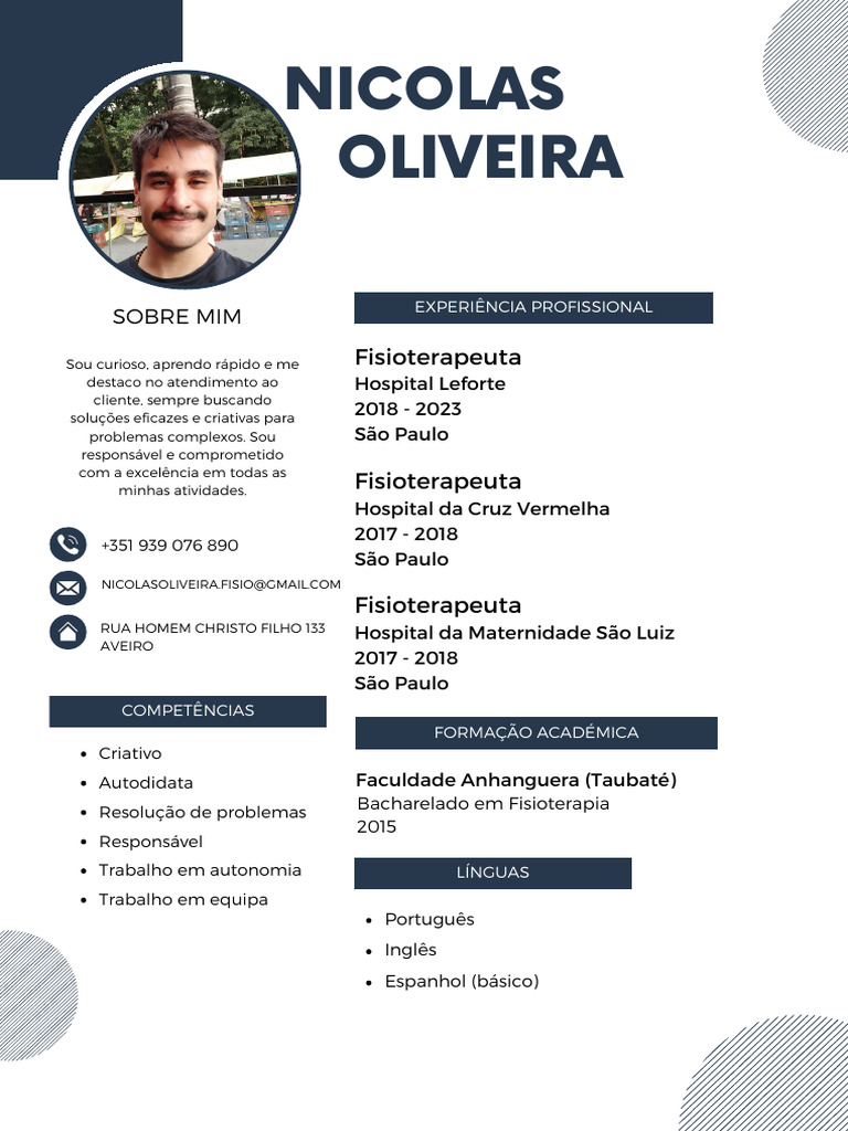 CV Nicolas Oliveira | PDF
