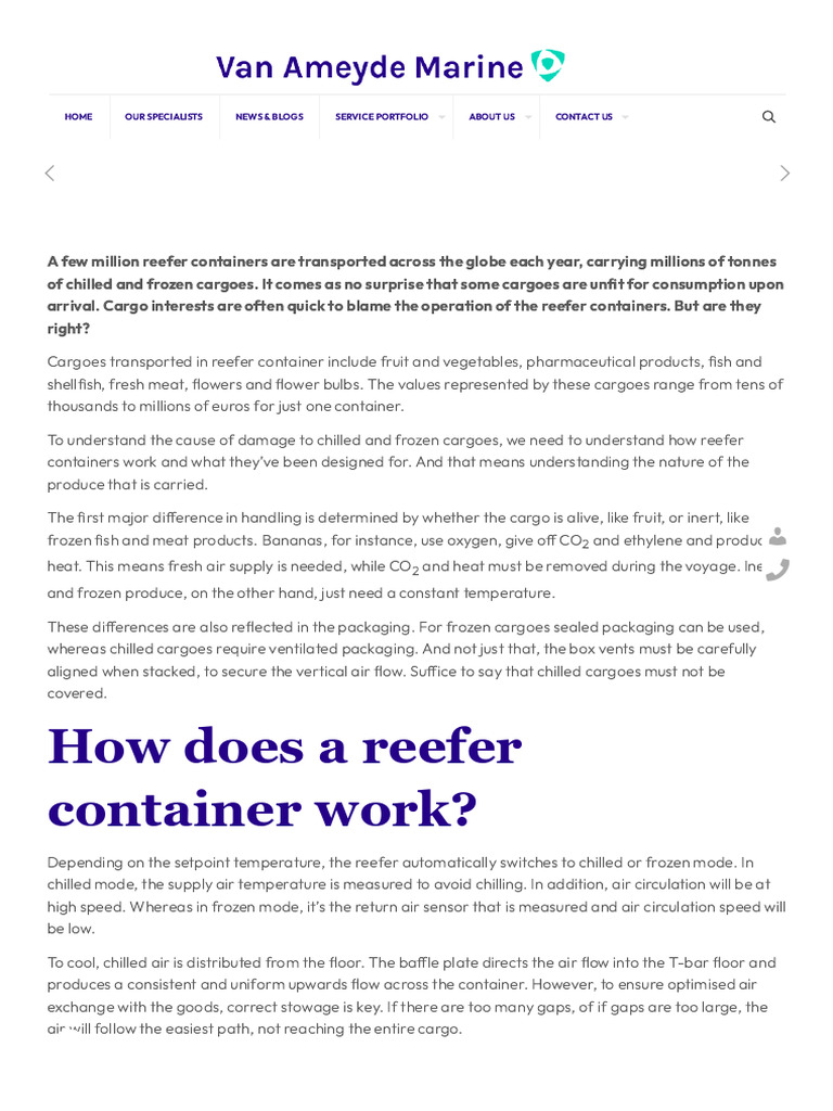 Damage To Perishables - Blame It On The Reefer Container - VAN AMEYDE ...