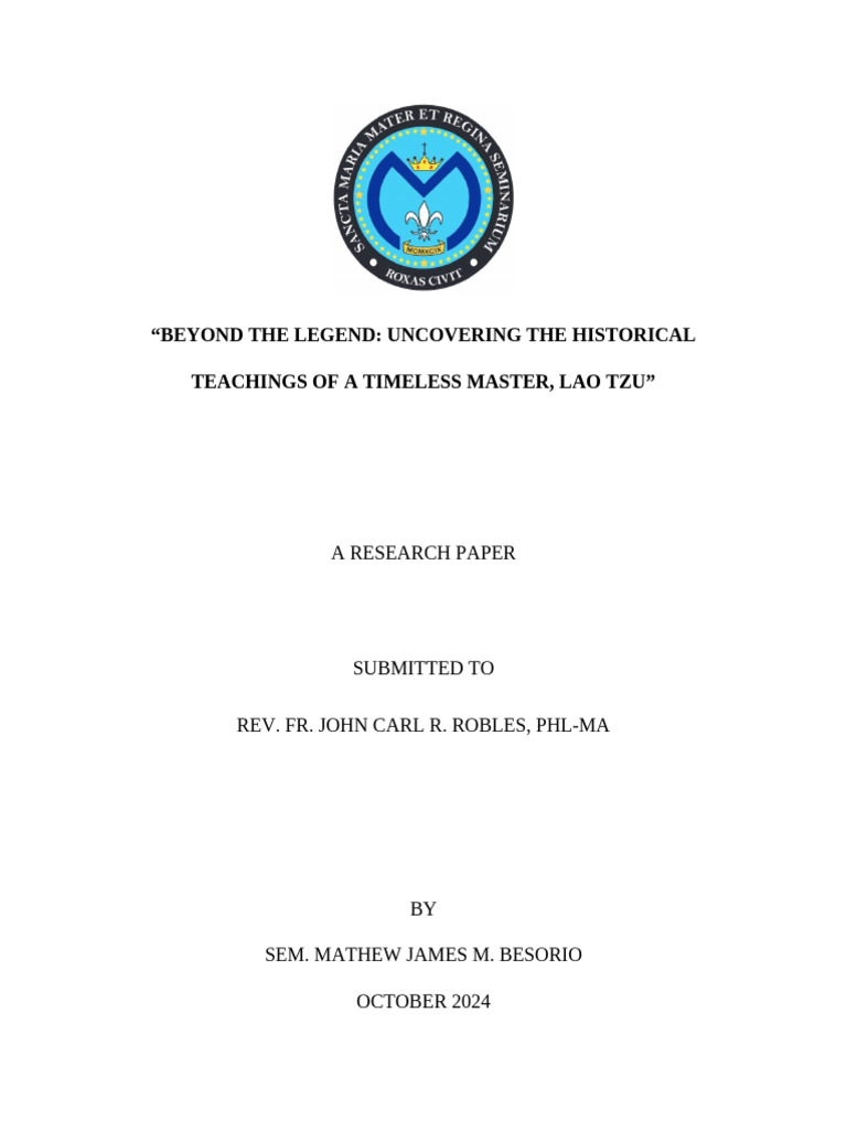 Beyond the Legend Paper | PDF | Laozi | Tao