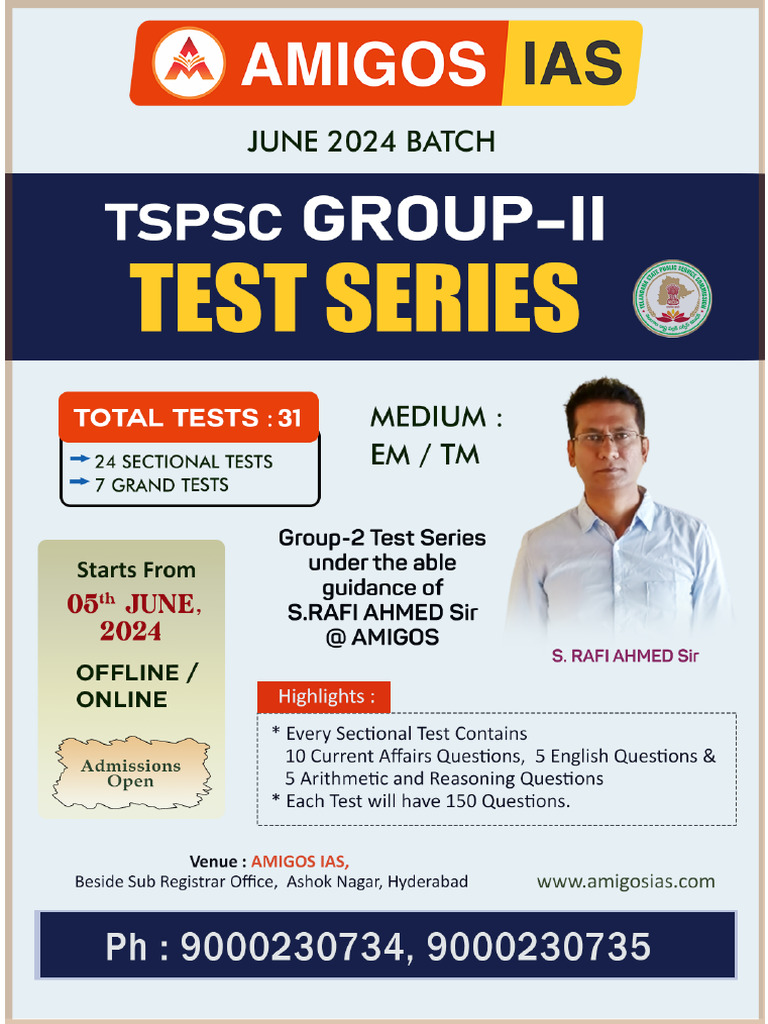 TSPSC Group-Ii June 2024 Schedule | PDF