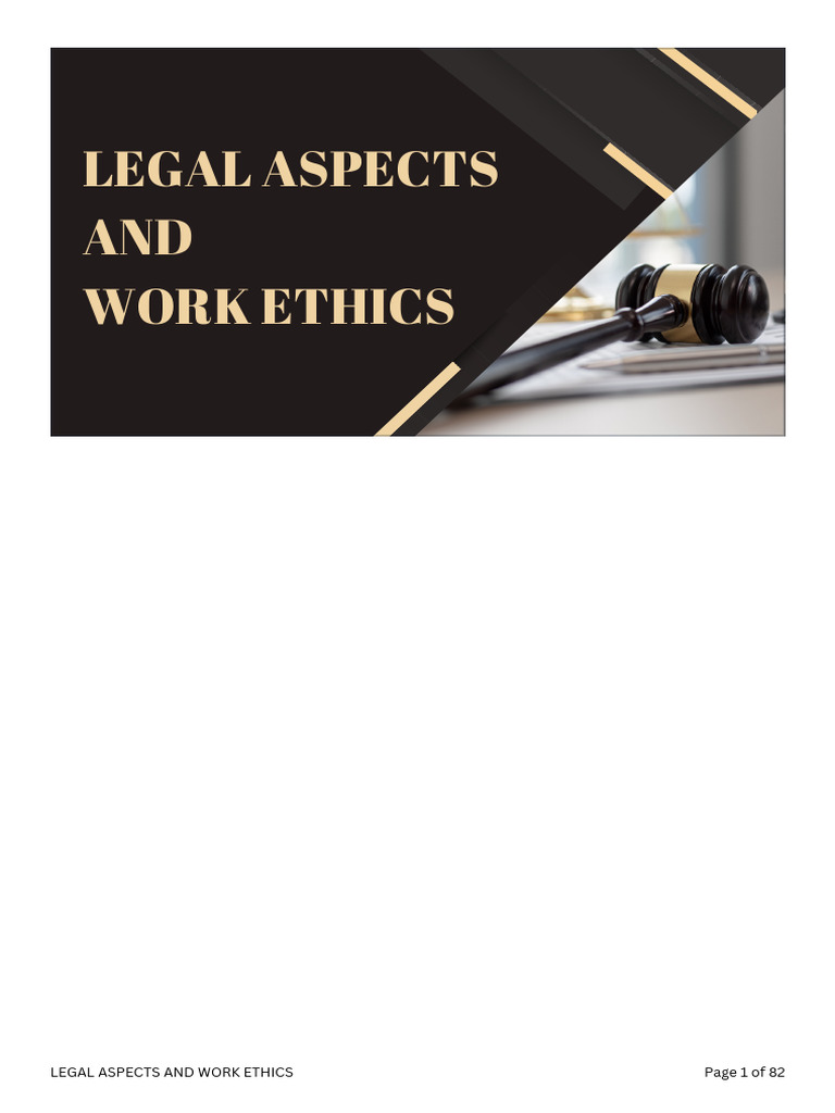 Legal Aspects and Work Ethics | PDF | Cost Of Living | Employment