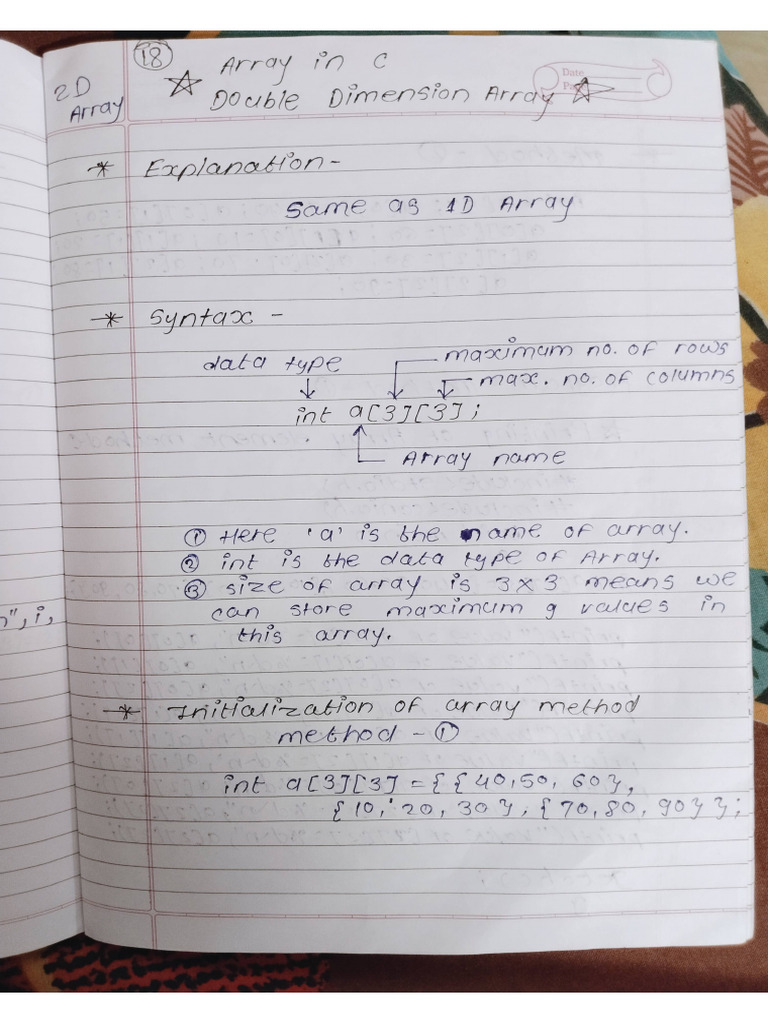 Double Diamentional Array (Matrix) | PDF
