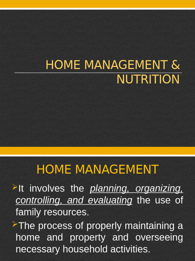 Home Management and Nutrition Guide | PDF | Waiting Staff | Foods