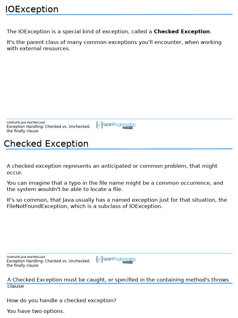 Slides Input & Output (IO) Working With Files in Java Exception ... Slides Input & Output (IO) Working With Files in Java Exception ...