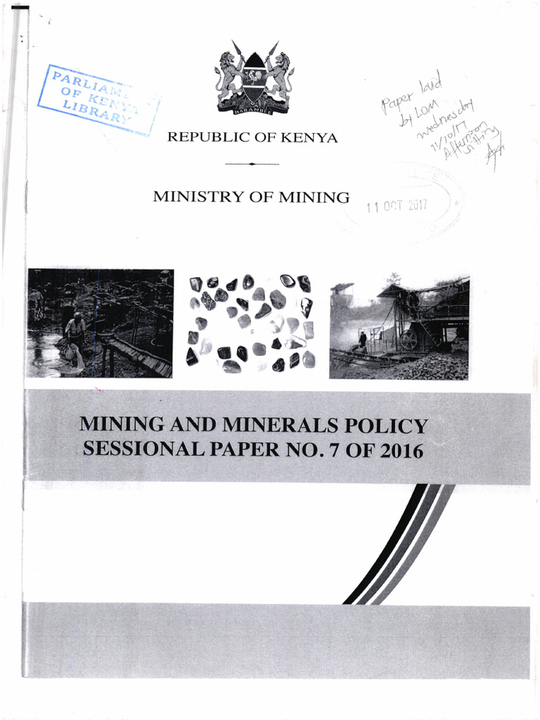 Sessional Paper No. 7 of 2016 on Mining and Minerals Policy | PDF ...