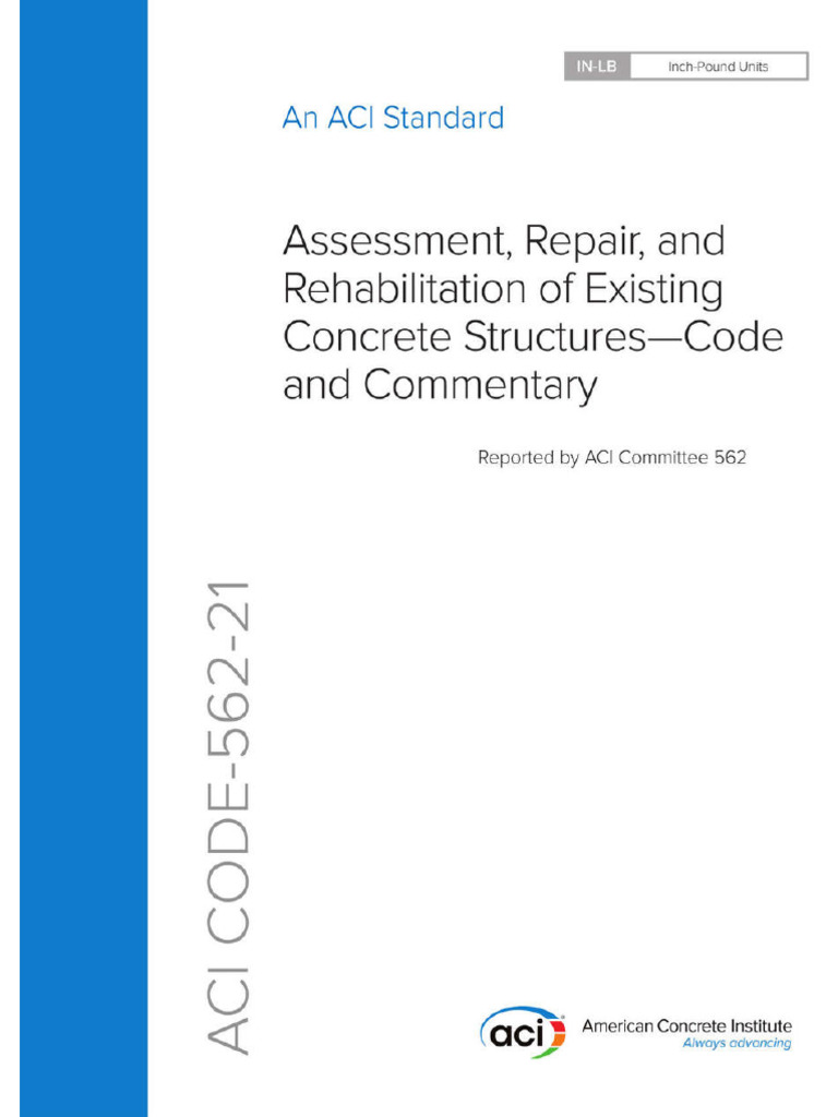 Aci 562 21 Assessment Repair and Rehabilitation of Existing Concrete ...