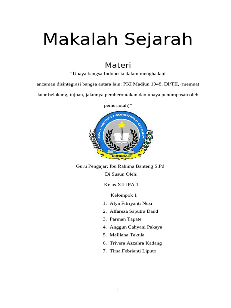 Makalah Sejarah Indonesia 1 | PDF
