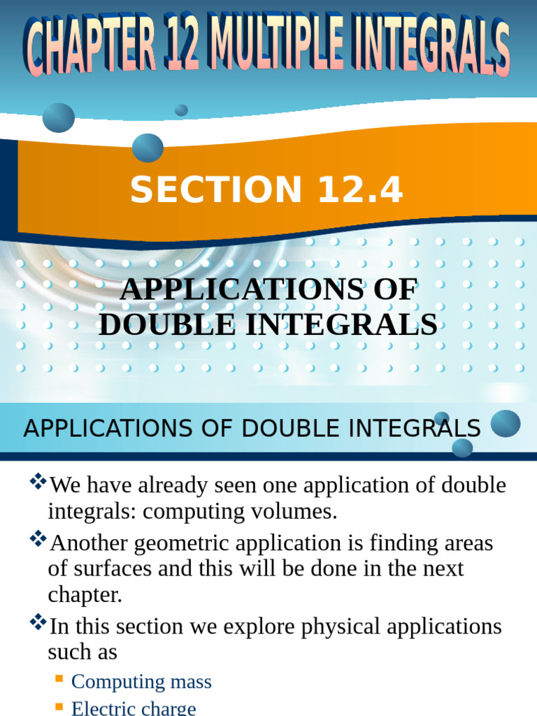 Application of Double Integrals | PDF | Geometry | Classical Mechanics