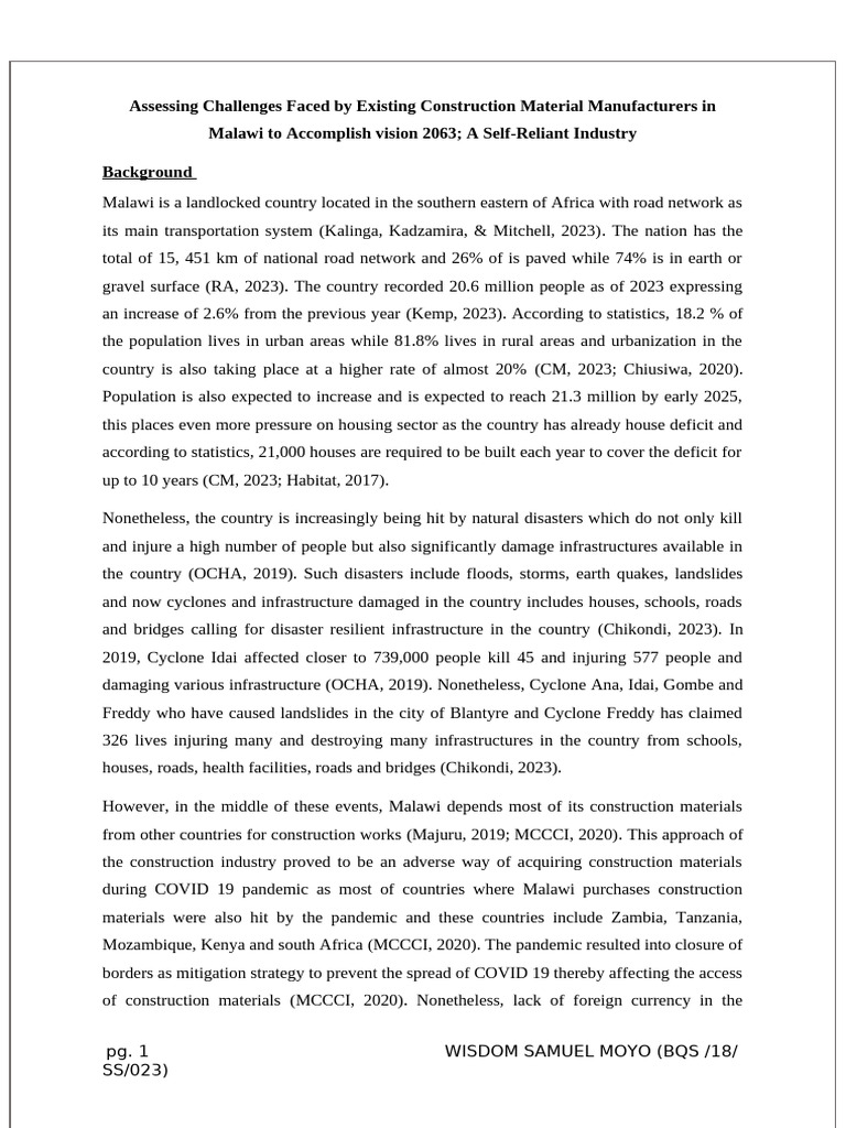 Challenges Faced by Existing Manufacturers of Construction Material in ...