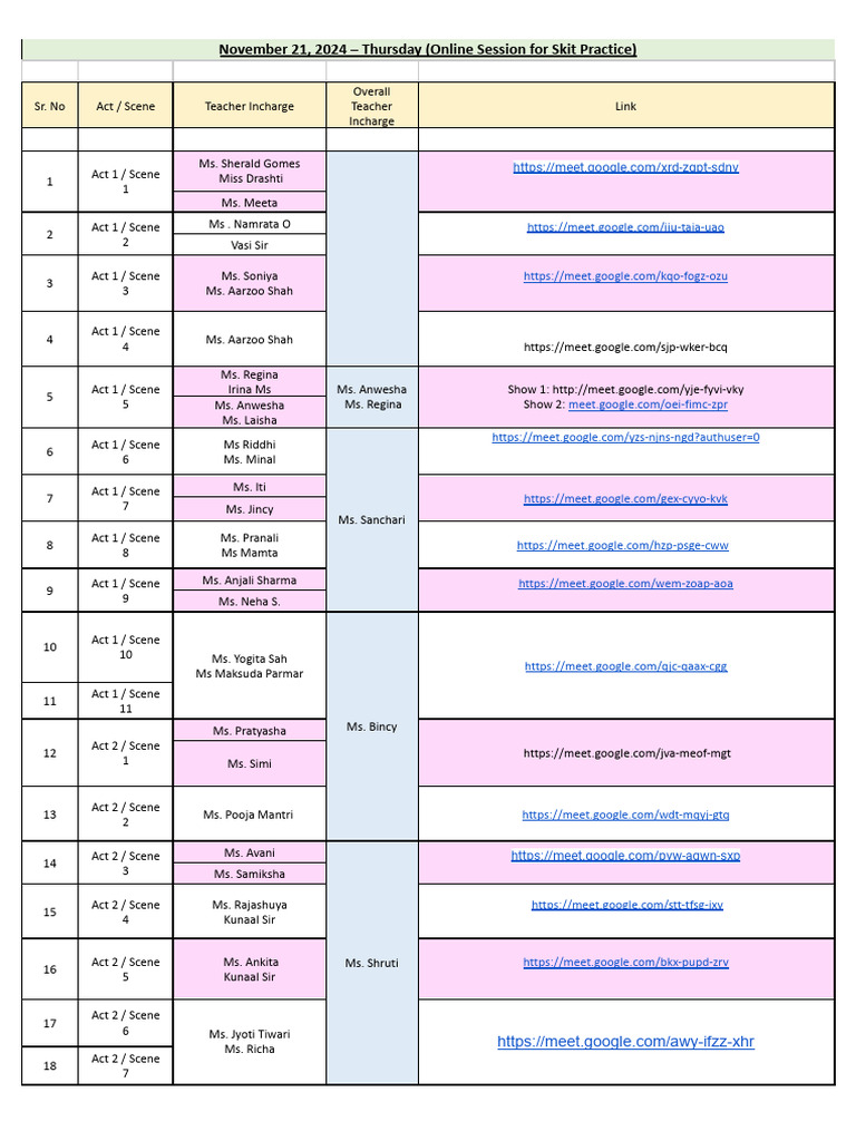 Link for Annual Concert Practice (Thursday).docx | PDF