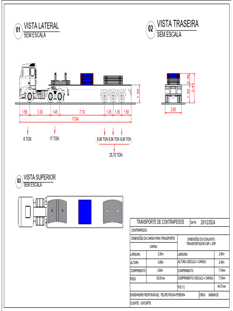 Transporte de Contrapesos Sany STC1600T7 | PDF