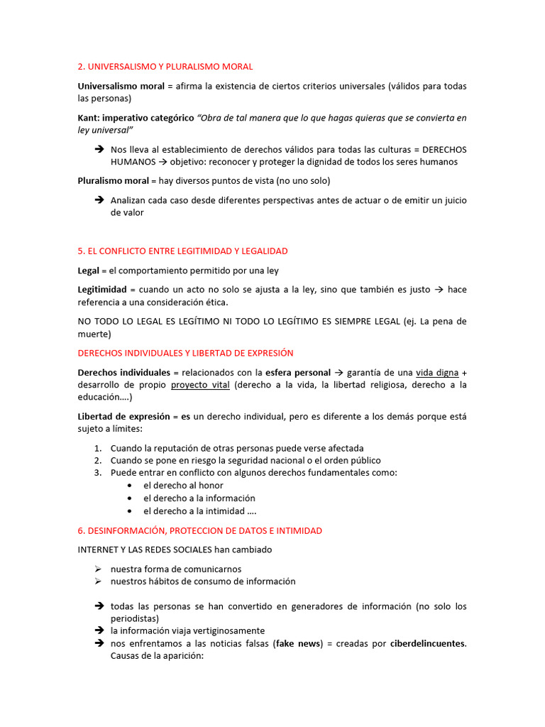 Segunda parte esquema T.2 | PDF | Acoso cibernético | Moralidad