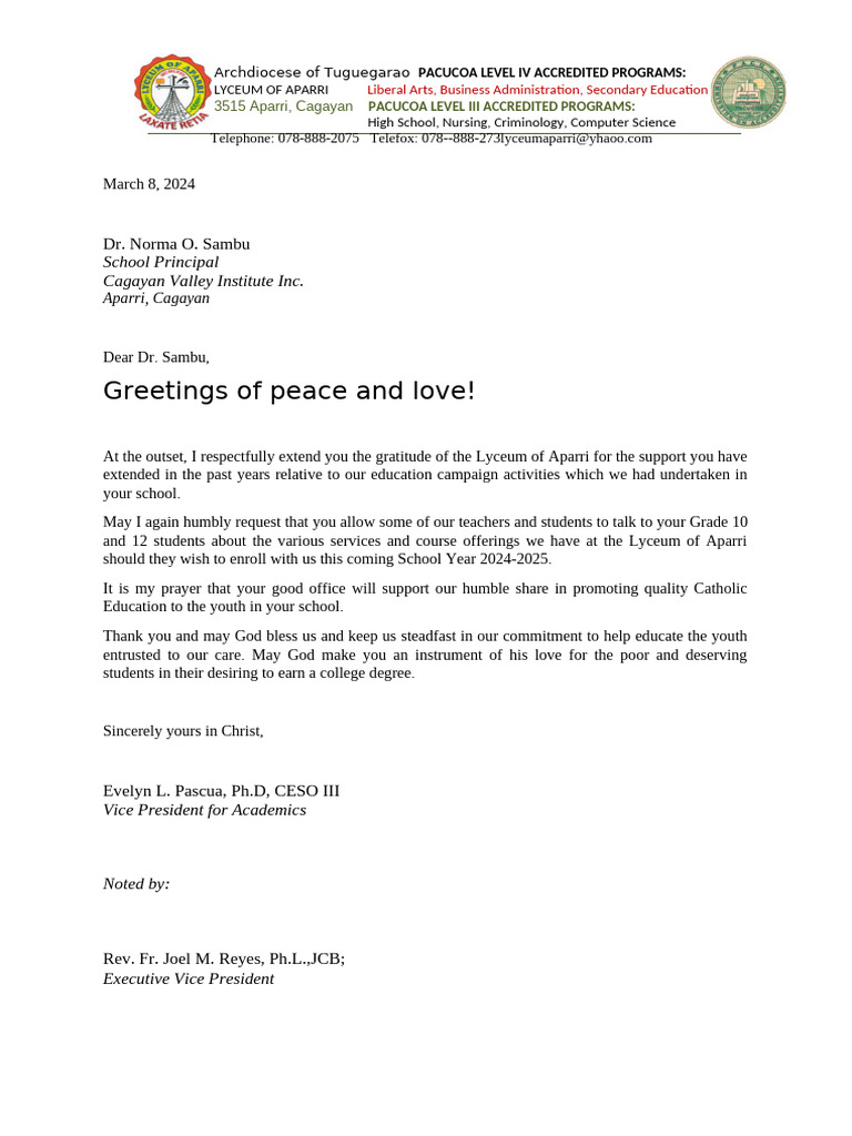 Campaign Letter | PDF