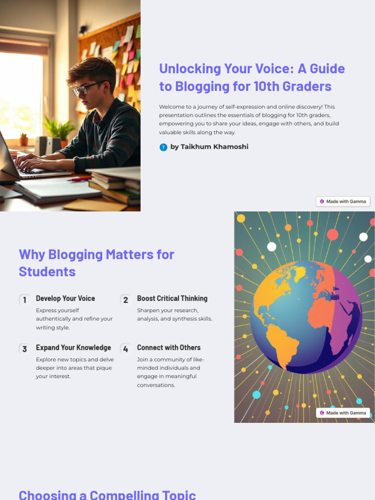 Unlocking Your Voice A Guide To Blogging For 10th Graders | PDF | Blog ...