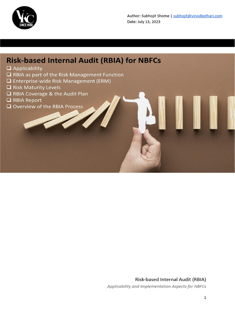 RBIA Framework for NBFCs: Key Insights | PDF | Internal Audit | Risk