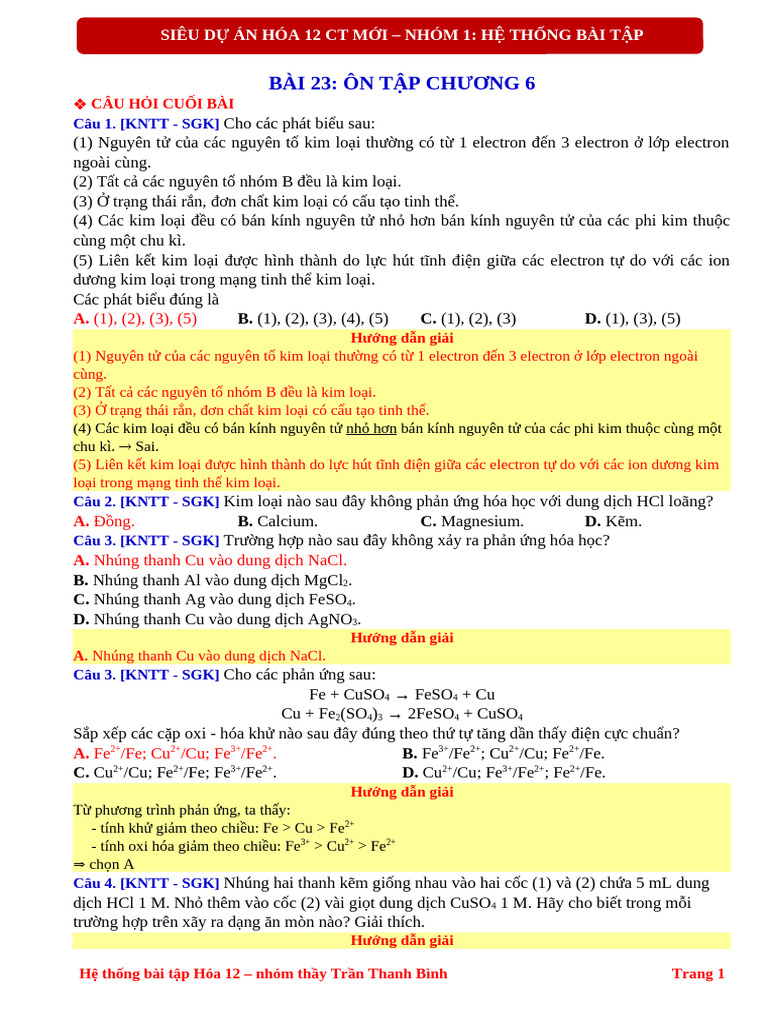 82. KNTT - Bai 23 - On tap chuong 6 - Le Ha | PDF