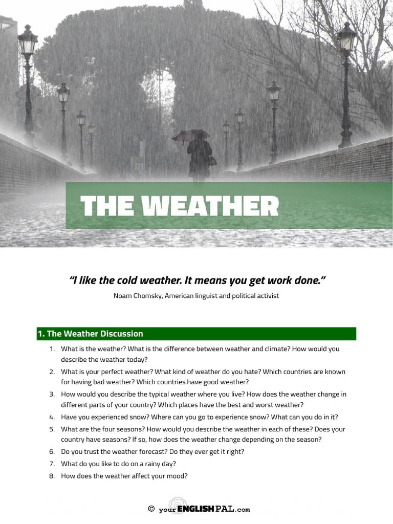 ESL Lesson Plan Weather Student v1 | PDF | Weather | Hail