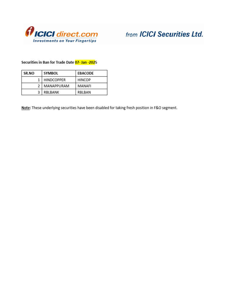 Securities Ban Trade | PDF